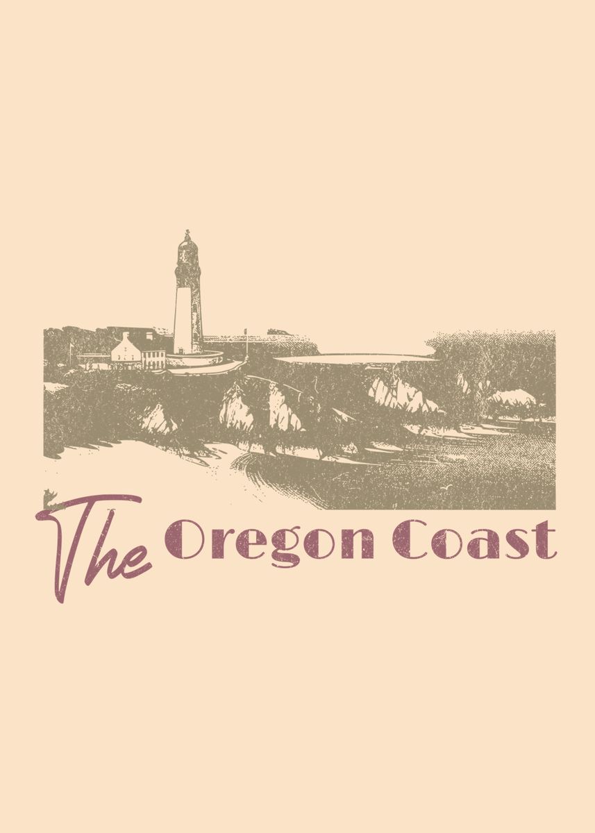 'The Oregon Coast Vintage' Poster, picture, metal print, paint by Gabe ...