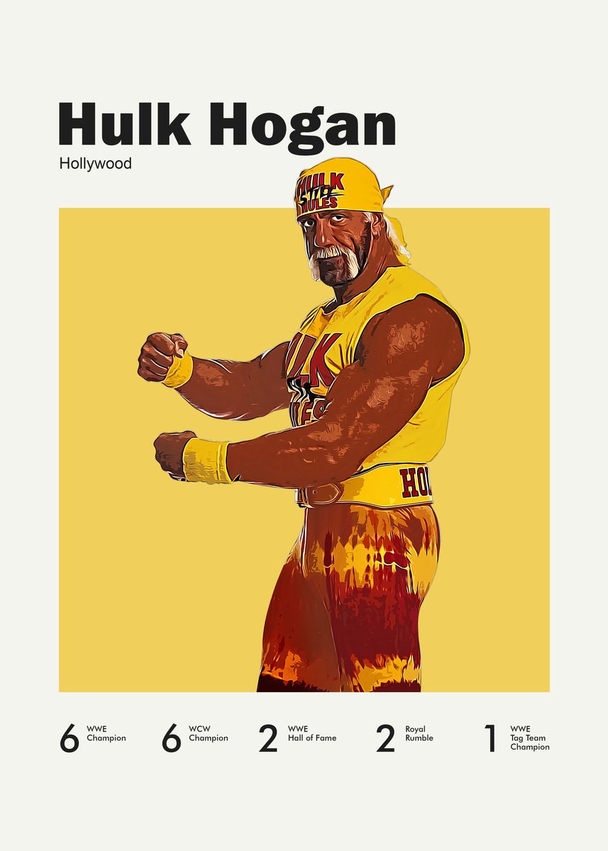 'Hulk Hogan ' Poster, picture, metal print, paint by ken | Displate