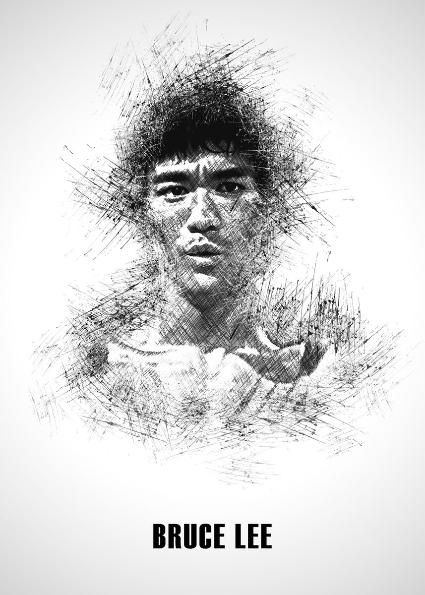 Bruce Lee Line Art Illustration deals Art
