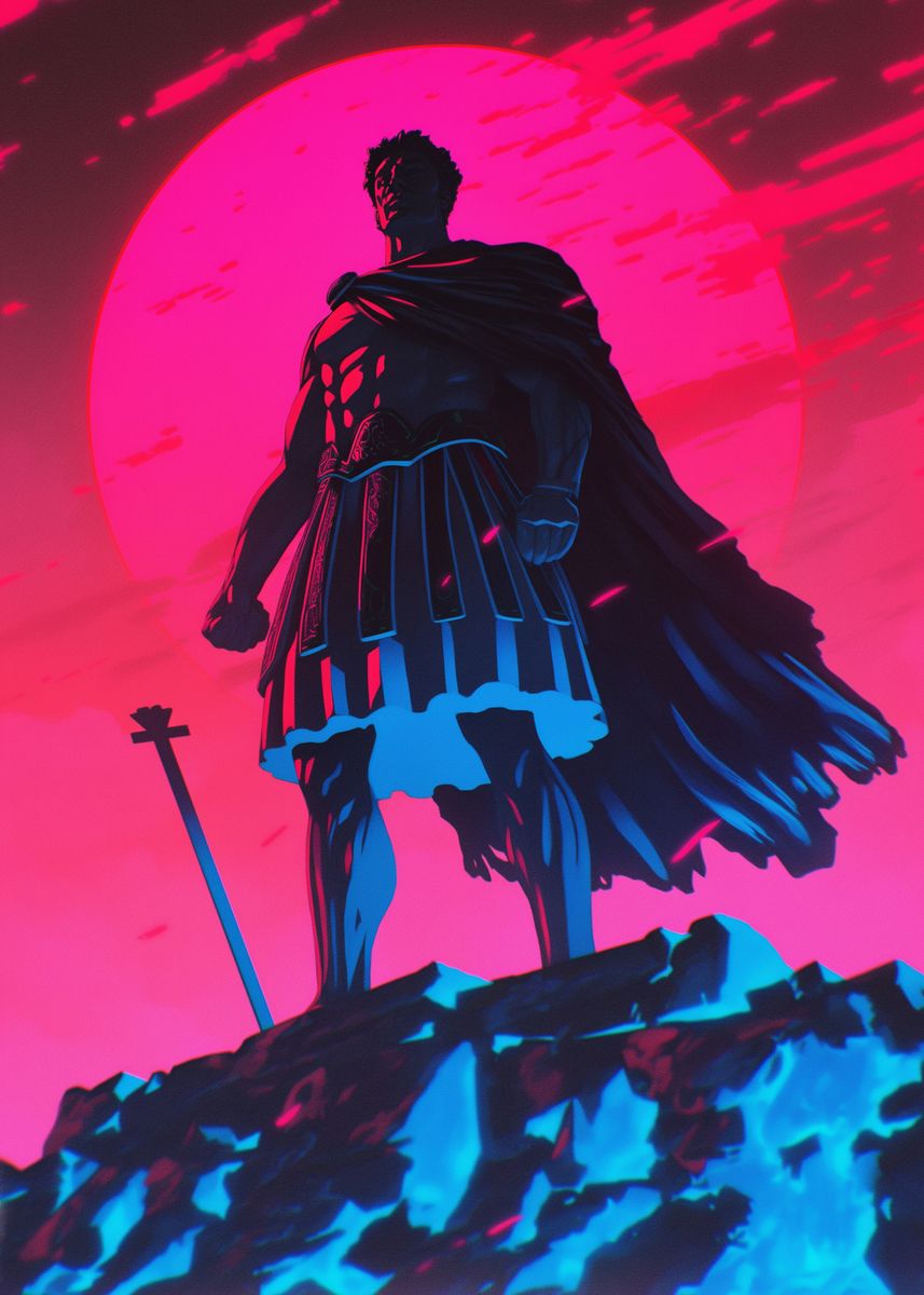 'Neon Spartans 4' Poster, picture, metal print, paint by Cyber Nomad ...