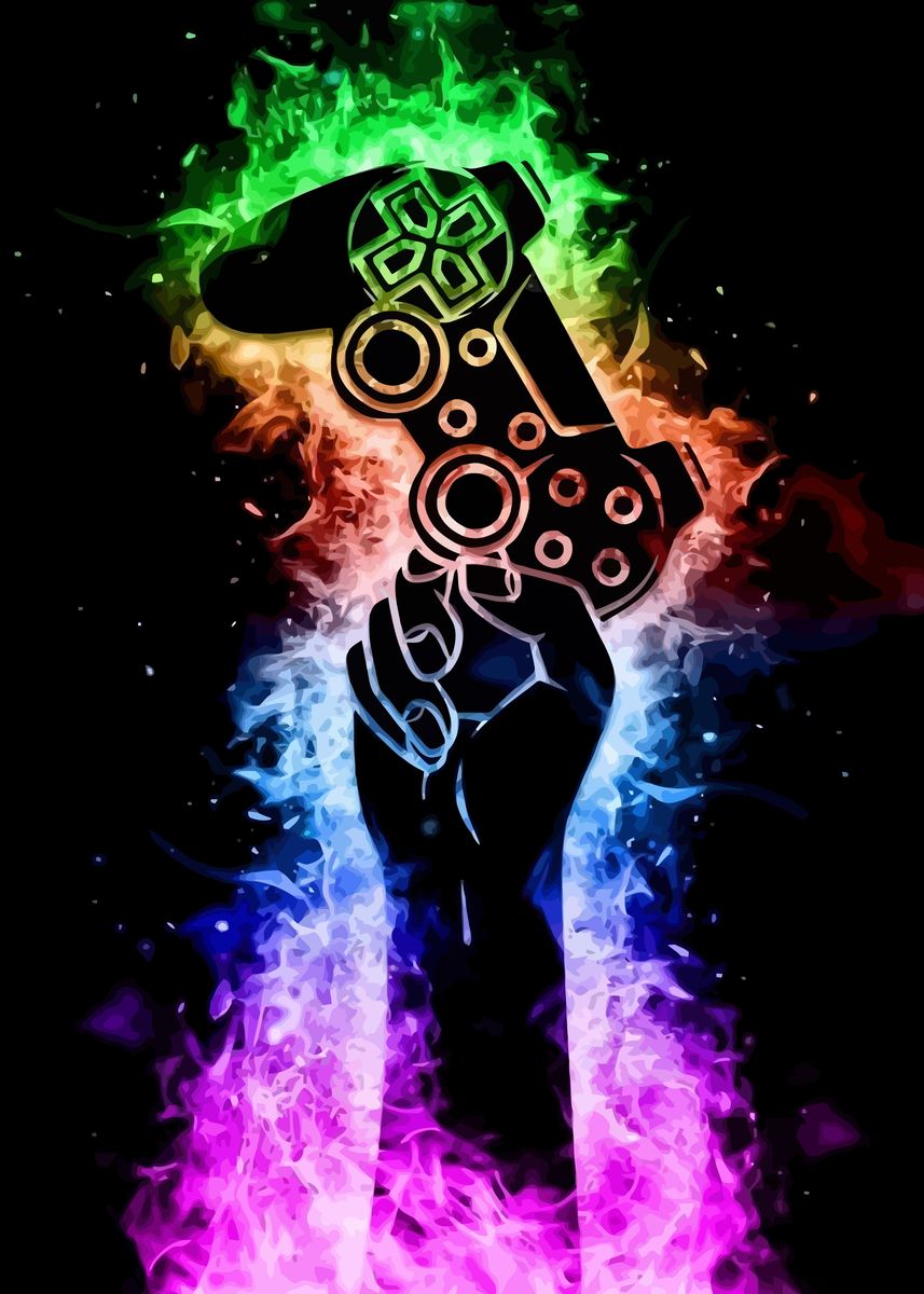 'Gaming Joystick' Poster, picture, metal print, paint by BB Creative ...