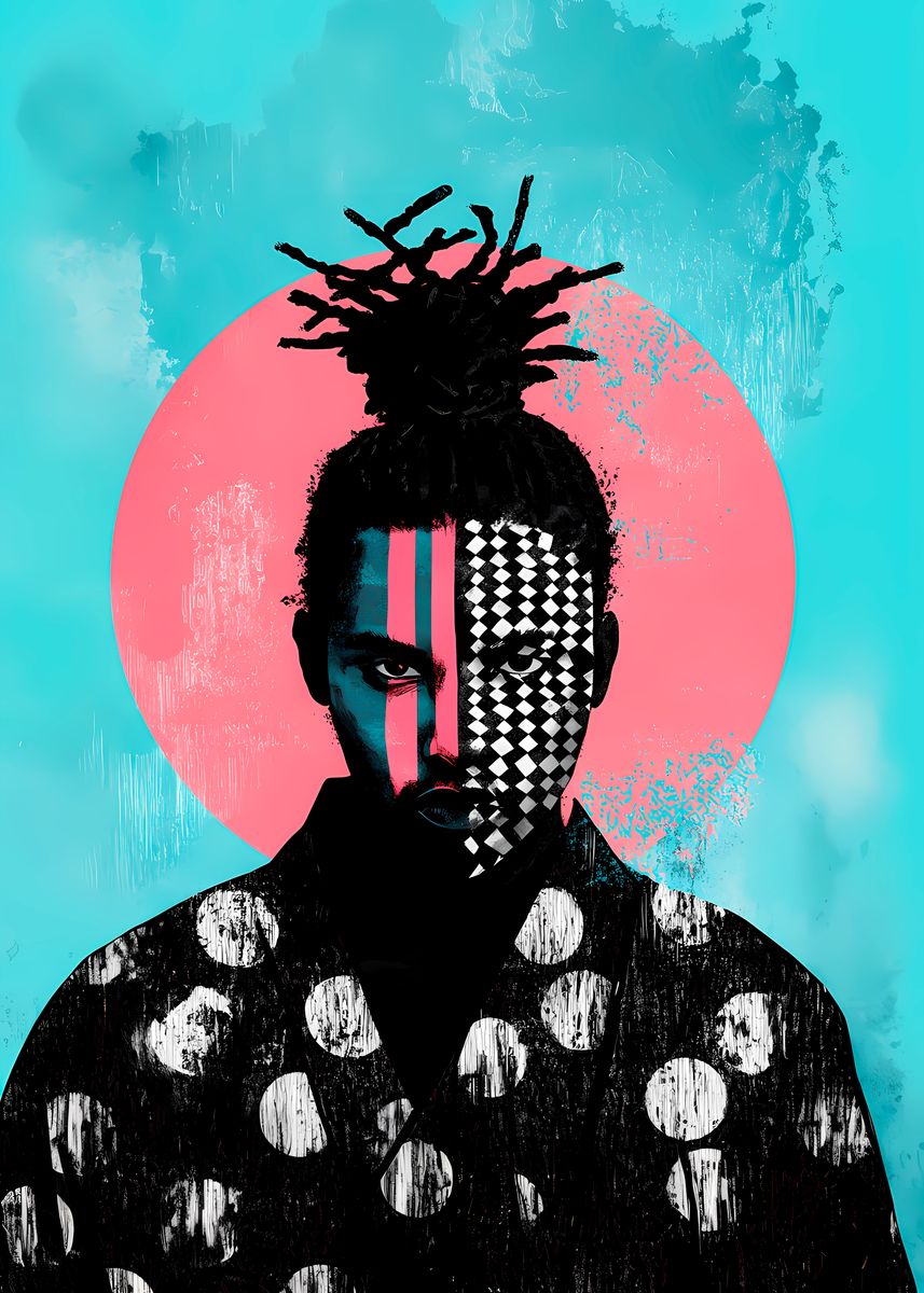 'Cyan Japan Samurai' Poster, picture, metal print, paint by Diego Silva ...