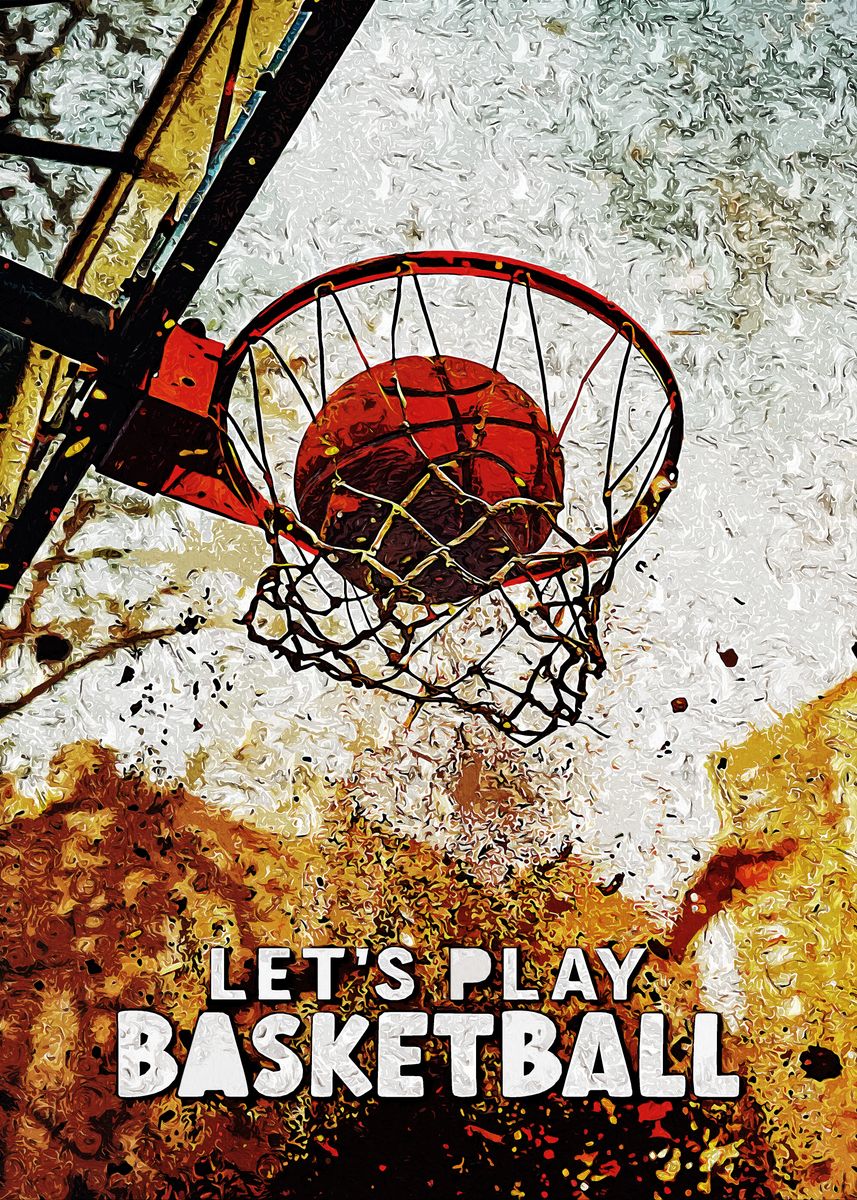 'Basketball Hoop Artwork' Poster, picture, metal print, paint by ...