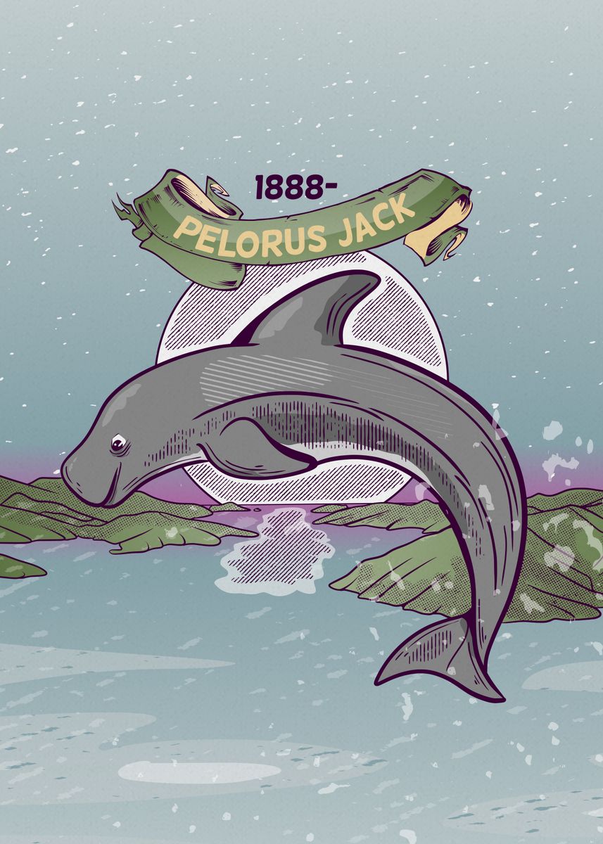 'Pelorus Jack, the Dolphin' Poster, picture, metal print, paint by ...