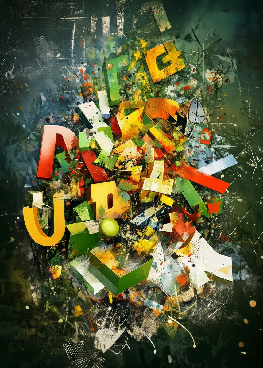 'Abstract 3D Letters' Poster, picture, metal print, paint by urbanbuzz ...
