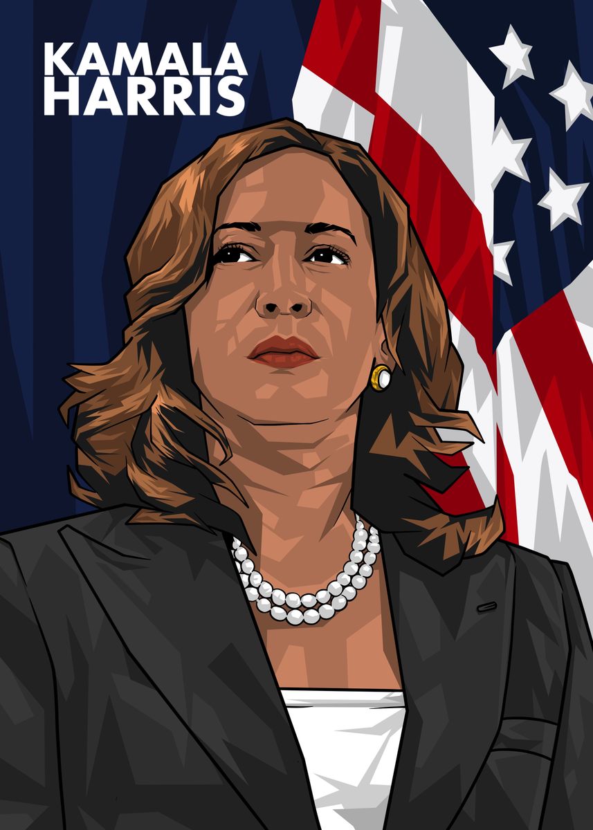 'Kamala Harris Portrait' Poster, picture, metal print, paint by Imad ...