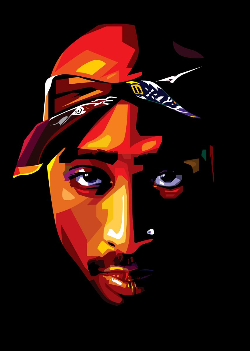 'Tupac Shakur Pop Art Portrait' Poster, picture, metal print, paint by ...