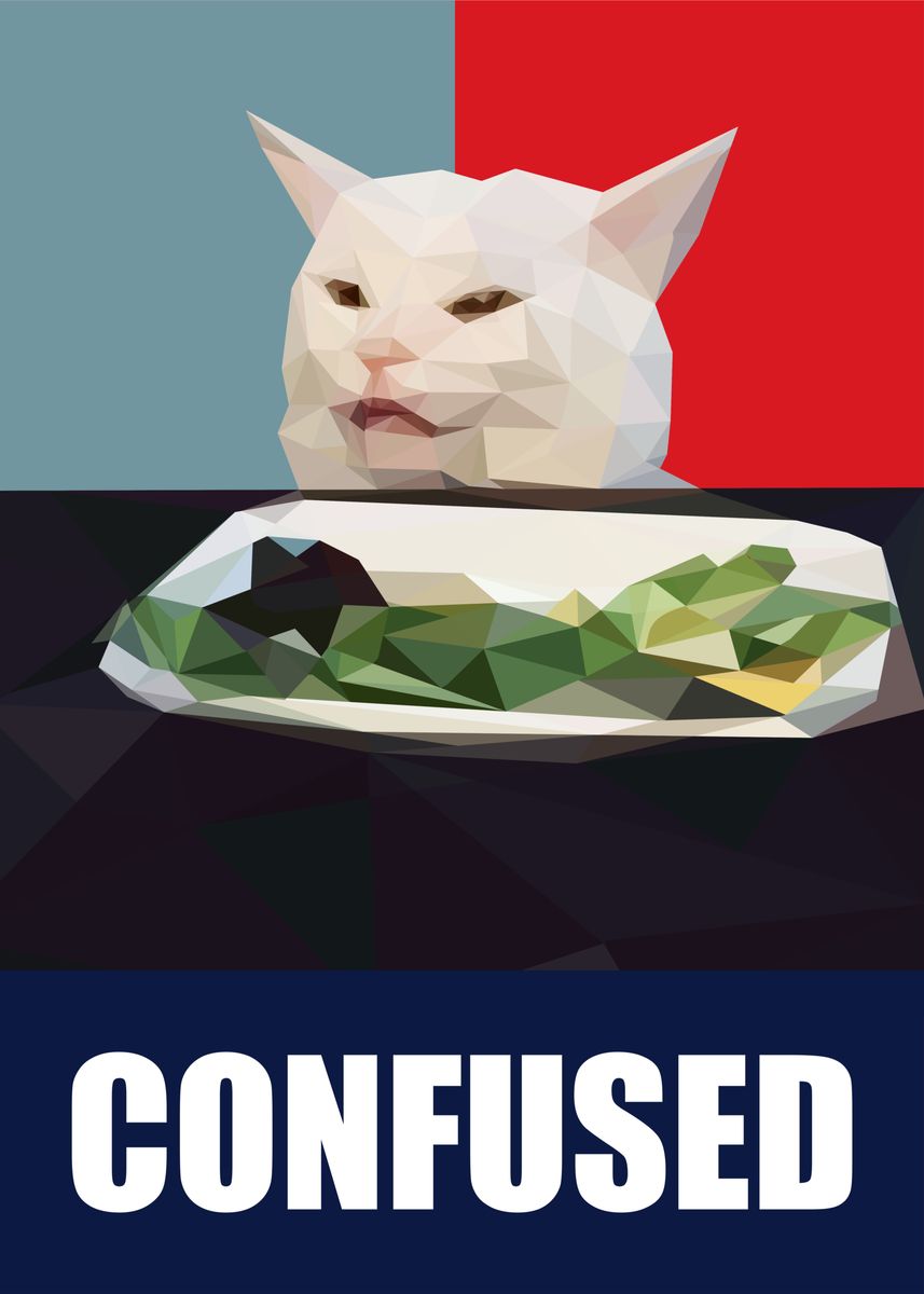 'Confused Cat Meme' Poster, picture, metal print, paint by Exclusive ...