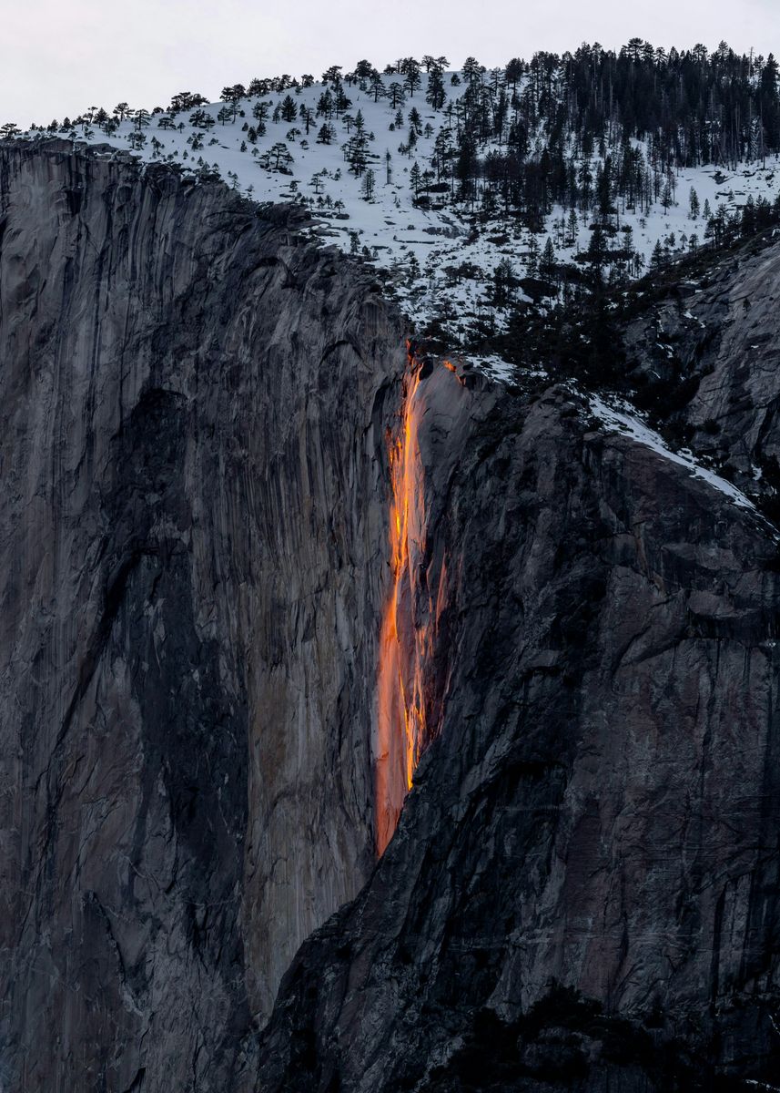 'Firefall Yosemite' Poster, picture, metal print, paint by Travel ...
