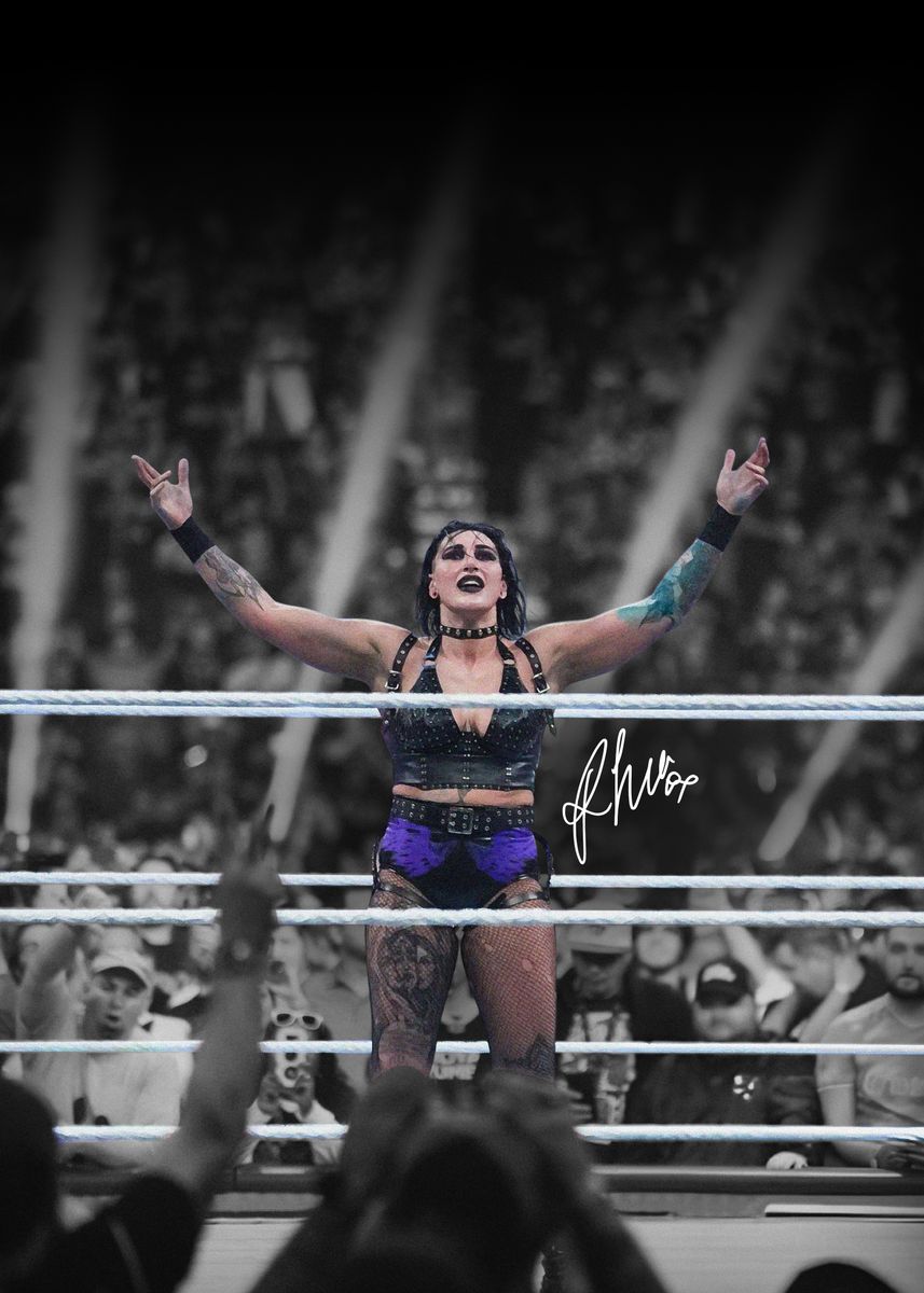 'Rhea Ripley' Poster, picture, metal print, paint by ART One | Displate