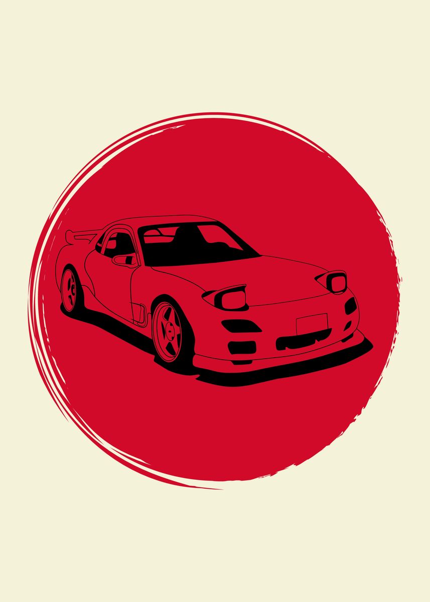 'Mazda RX-7 Silhouette' Poster, picture, metal print, paint by Pattatti ...
