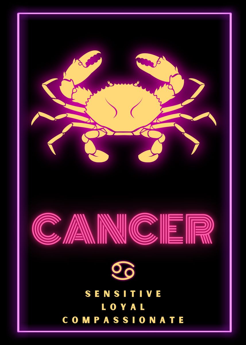 'Cancer Zodiac Sign Astrology Poster' Poster, picture, metal print ...