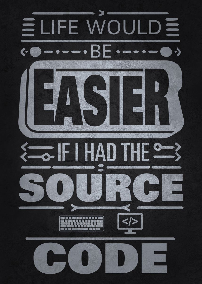 'Source Code Life Quote - Funny Geek Computer Coding Coder Programmer ...