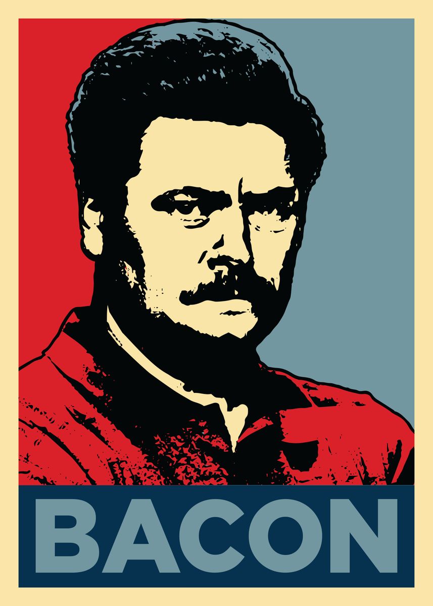 'Ron Swanson Bacon Poster from Parks and Recreation' Poster, picture ...