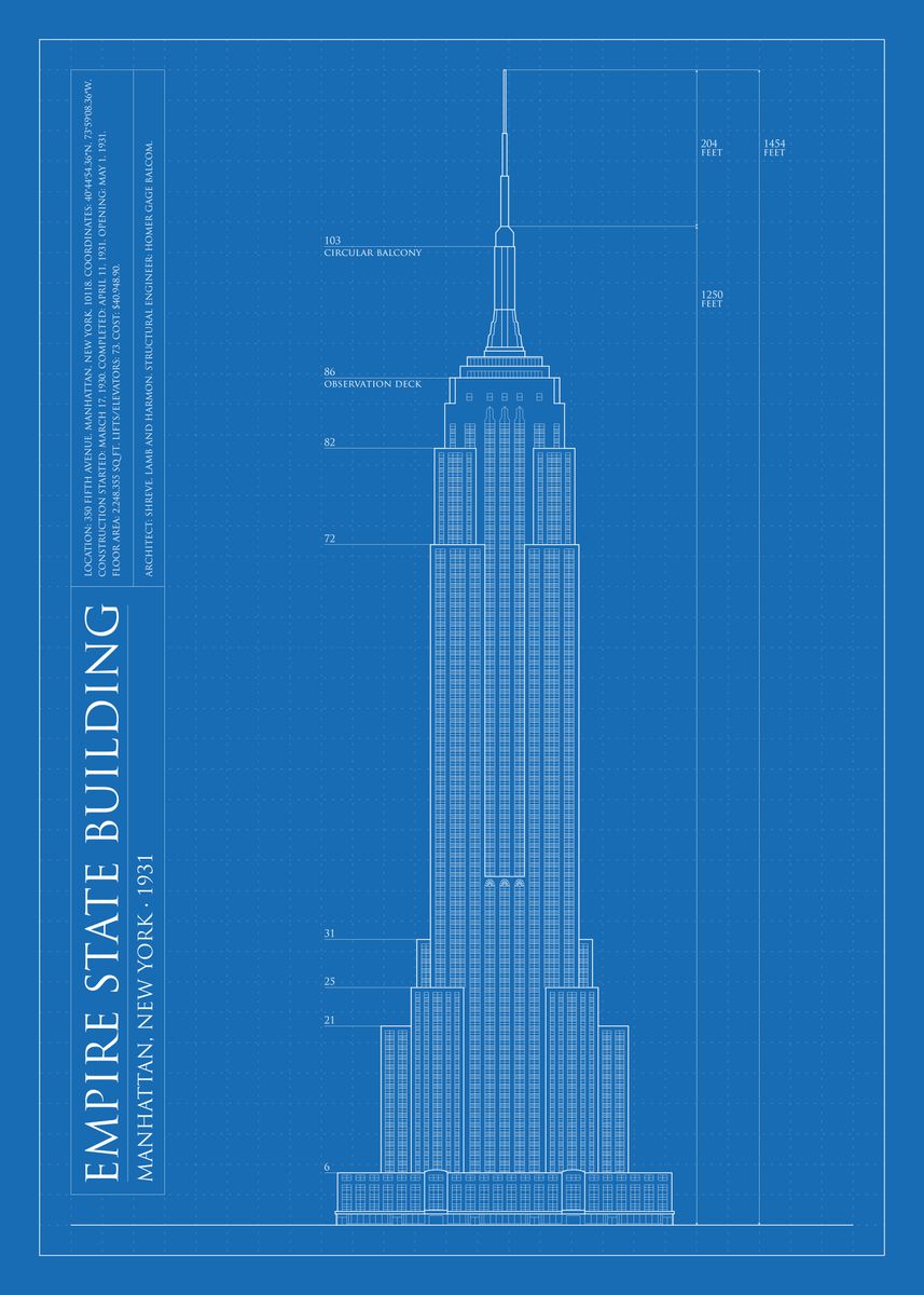 Empire State Building Blueprint The Empire State Building Gets