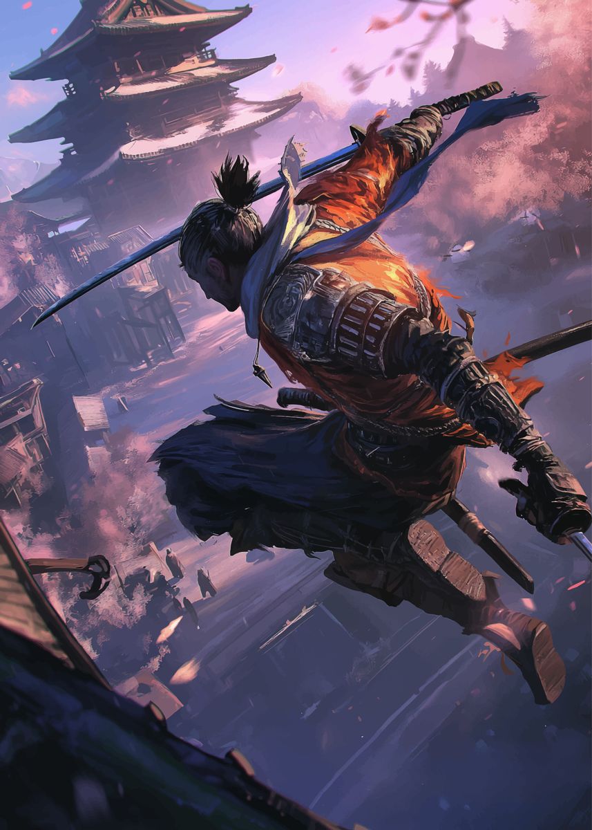 'Sekiro Samurai' Poster, picture, metal print, paint by Space Art ...