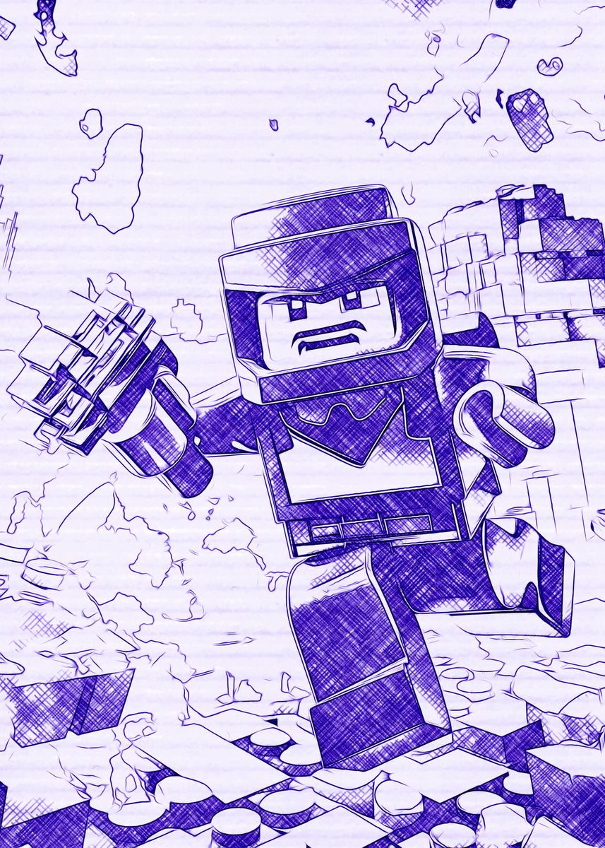 'Roblox pen drawing' Poster, picture, metal print, paint by nawangza ...