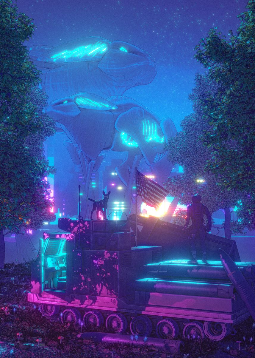 'Neon Nemesis' Poster, picture, metal print, paint by Marischa Becker ...