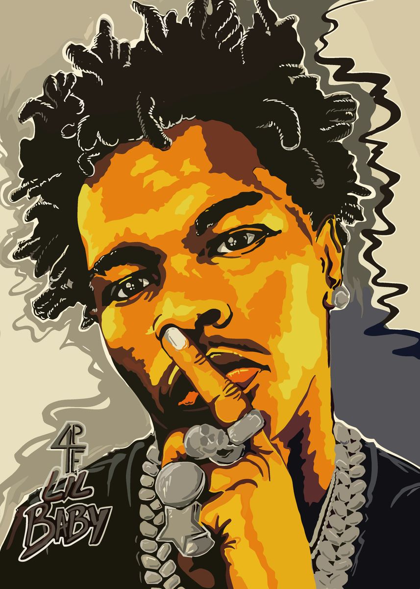 'Lil Baby Portrait' Poster, picture, metal print, paint by VisionPrint ...