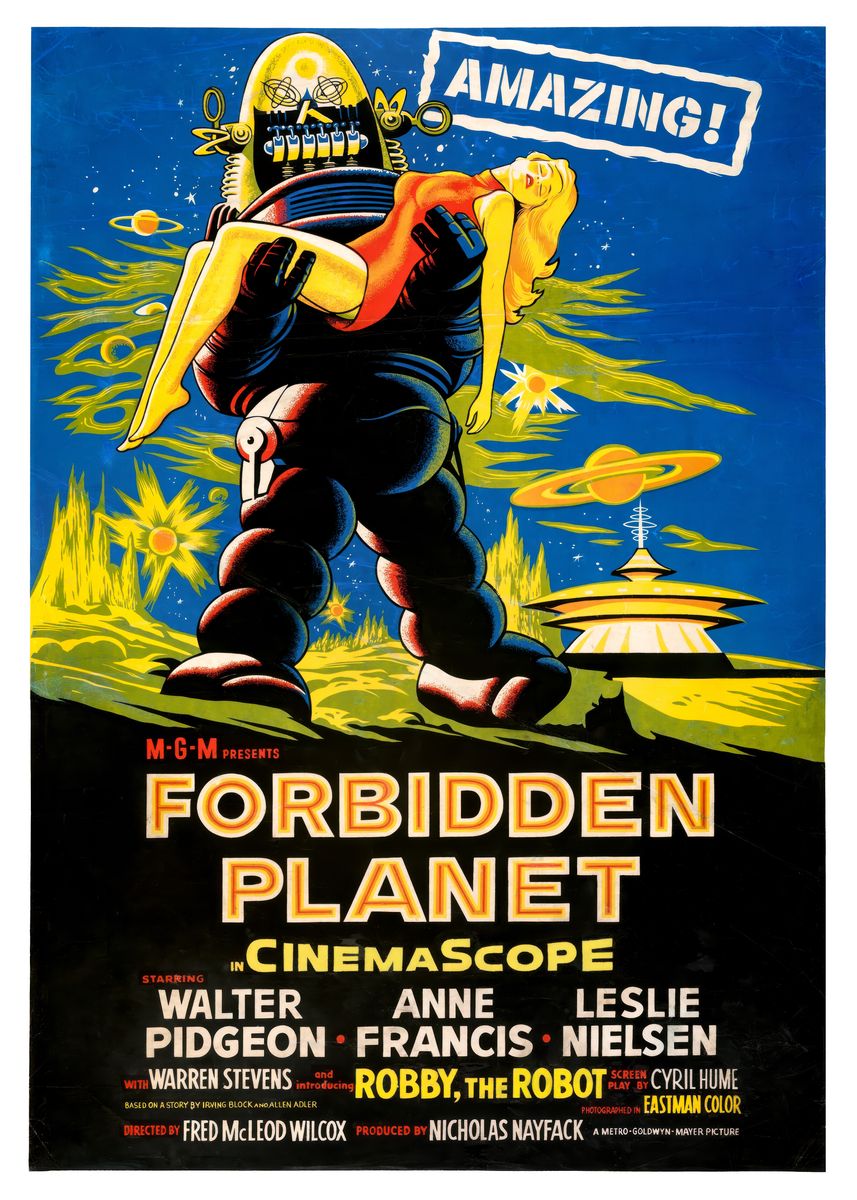 'Forbidden Planet Movie Poster' Poster, picture, metal print, paint by Steel Canvas Creations ...