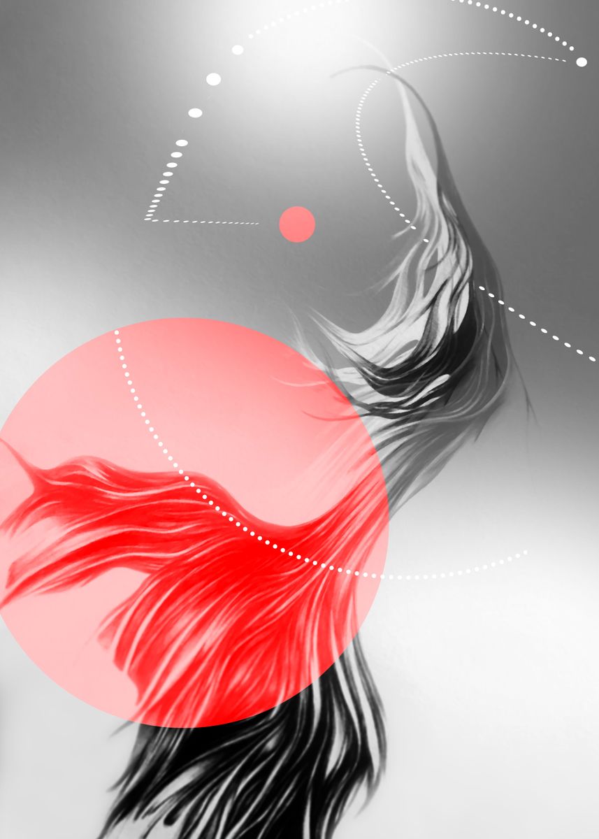 'Abstract Fish Tail Art' Poster, picture, metal print, paint by Aza ...