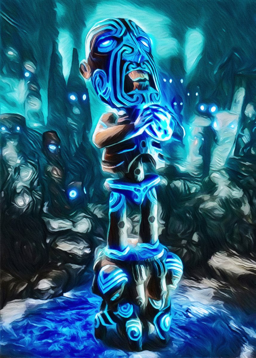 'Polynesian God Statue' Poster, picture, metal print, paint by nawangza ...