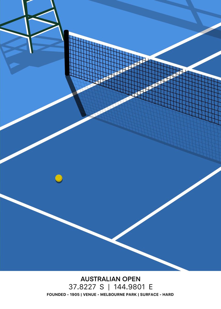 'Australian Open Tennis Court' Poster, picture, metal print, paint by ...
