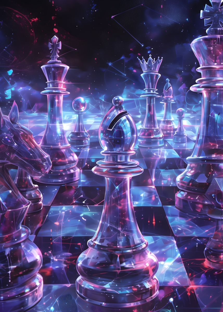 'Cosmic Chess' Poster, picture, metal print, paint by PrintYourDigitals ...