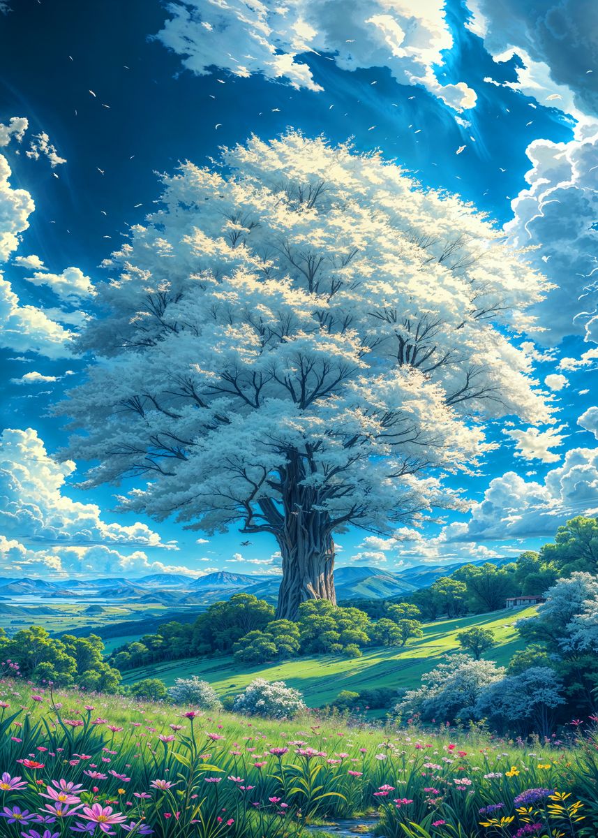 'The White Oak Tree Valley' Poster, picture, metal print, paint by Lofi ...