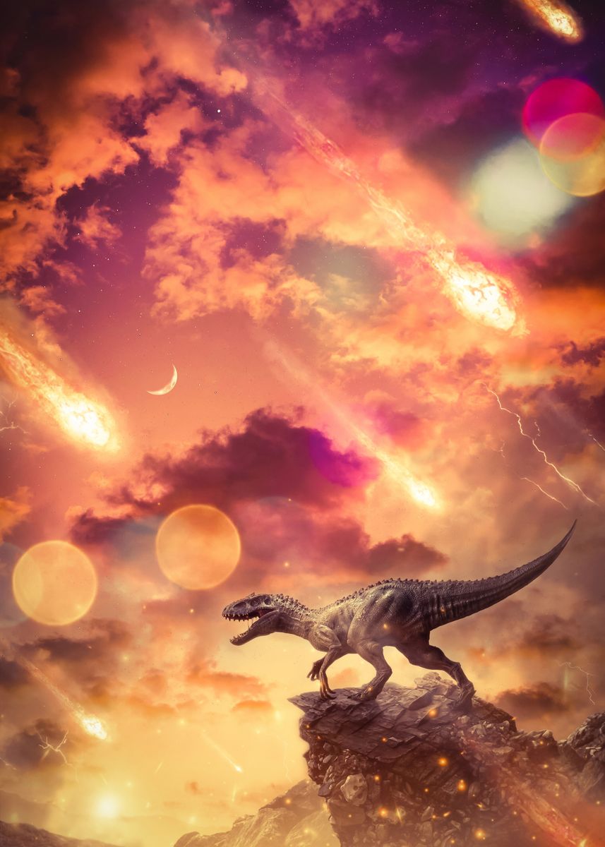 'The end of the dinosaurs apocalypse' Poster, picture, metal print, paint by Gen Z | Displate