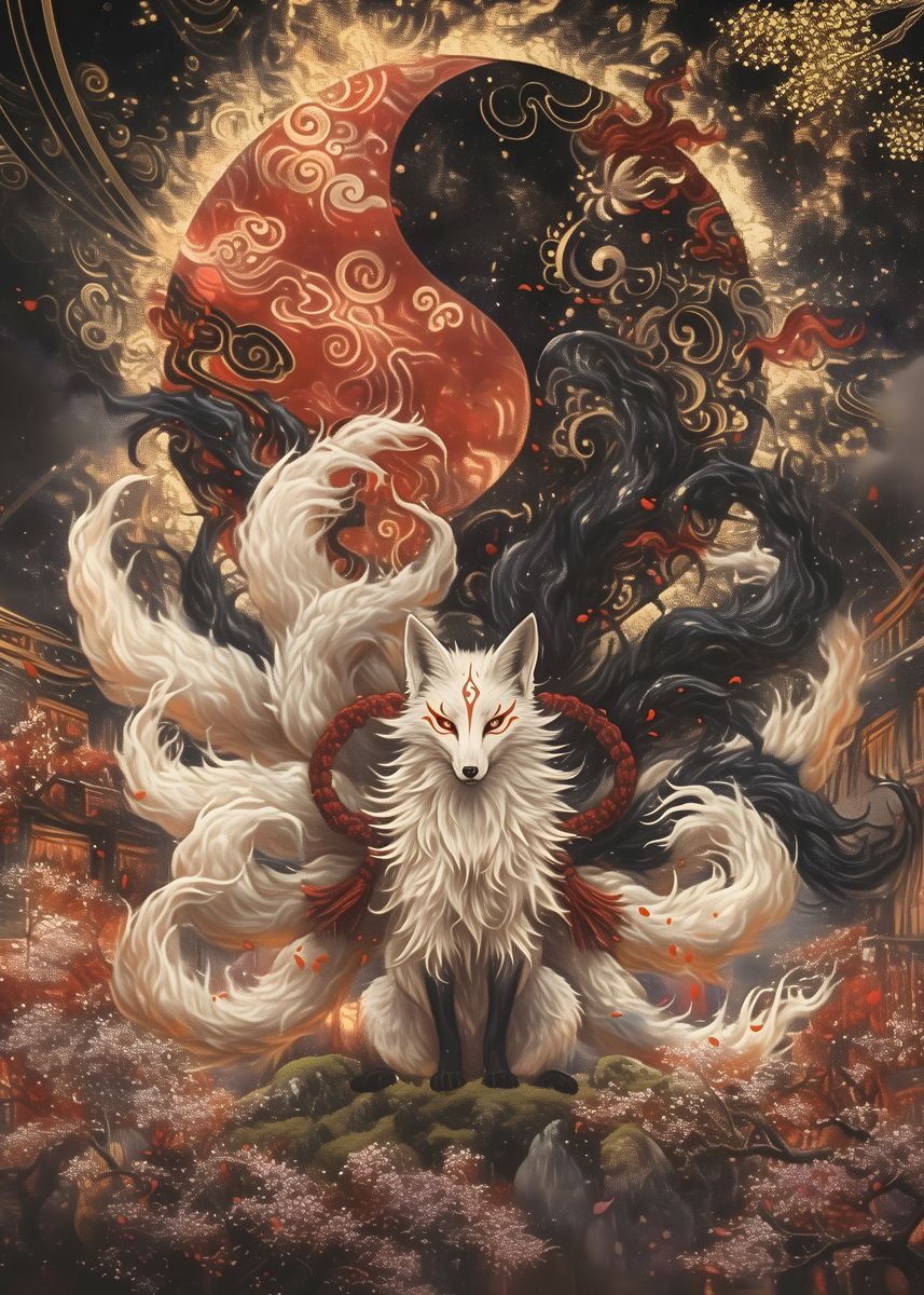 'Nine-Tailed Fox Spirit' Poster, picture, metal print, paint by ...