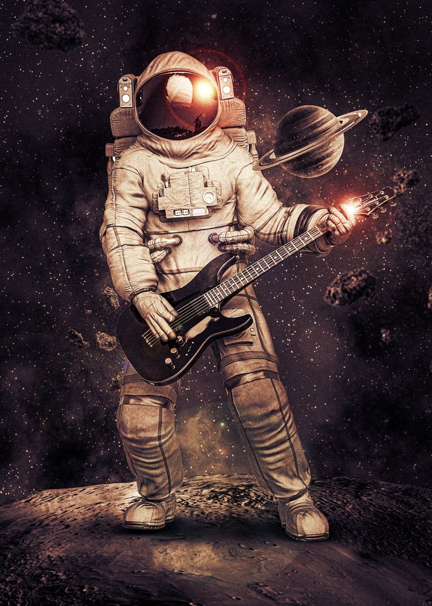 'Space Rock Guitarist' Poster, picture, metal print, paint by Johann ...