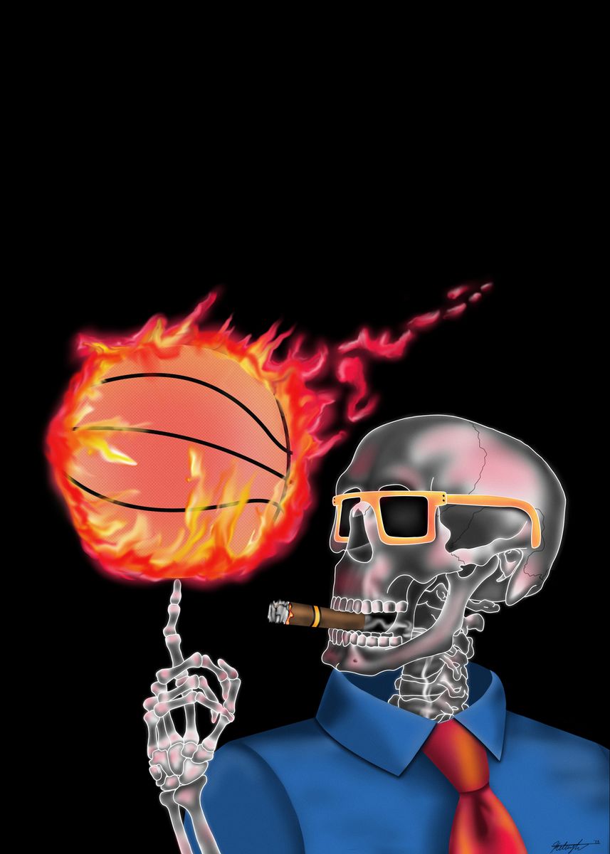 'Fireball' Poster, picture, metal print, paint by K | Displate