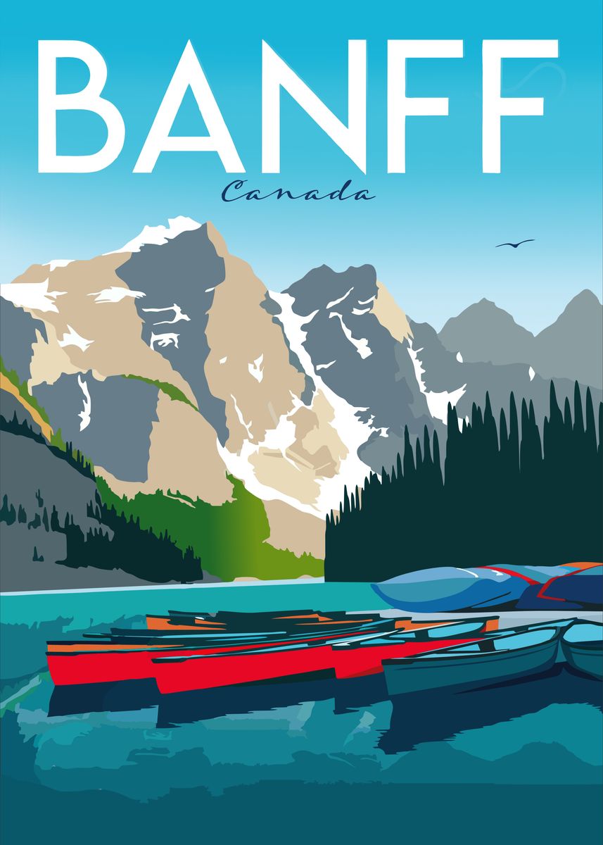 'Banff National Park Poster' Poster, picture, metal print, paint by ...