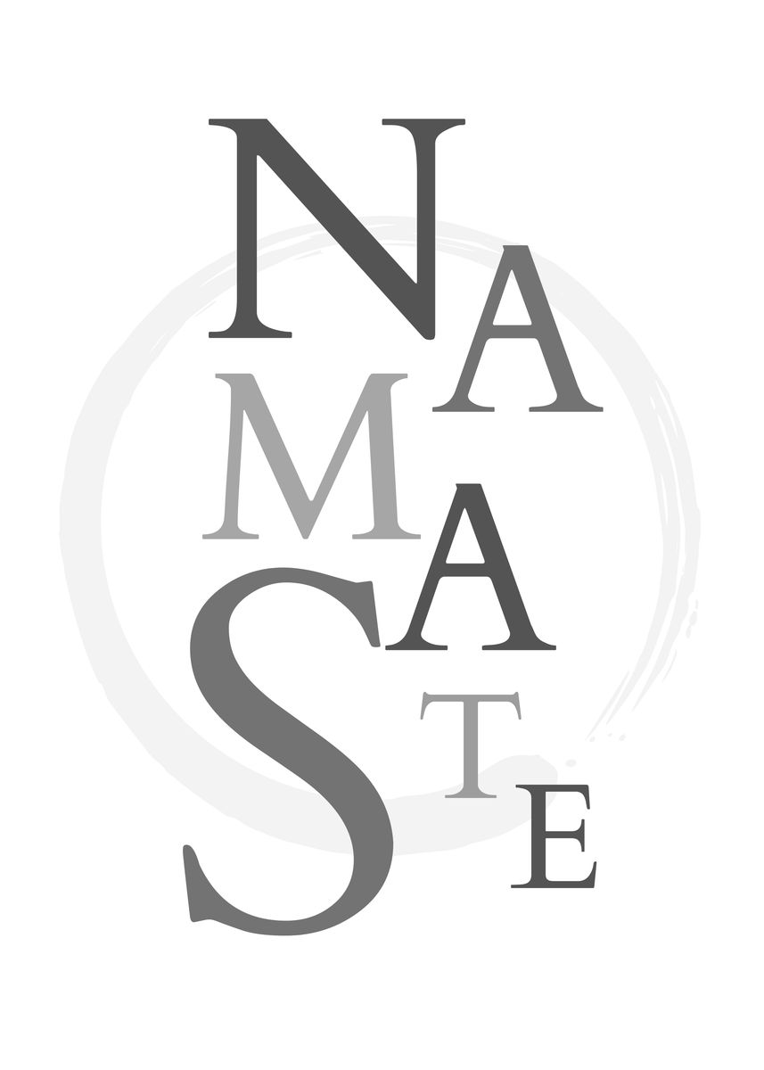 'Namaste Typography Print Zen Buddha Spiritual' Poster, picture, metal ...