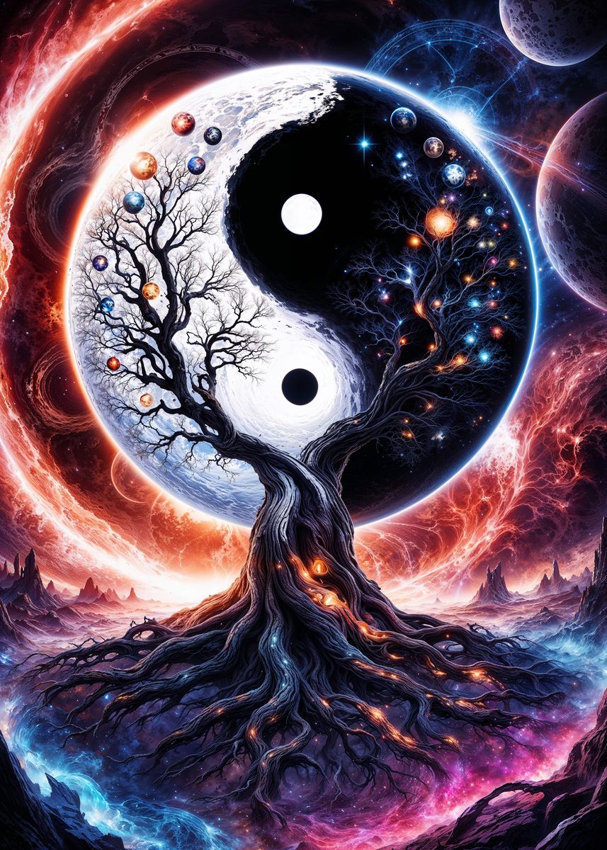 'Yin Yang Tree of Life' Poster, picture, metal print, paint by ...