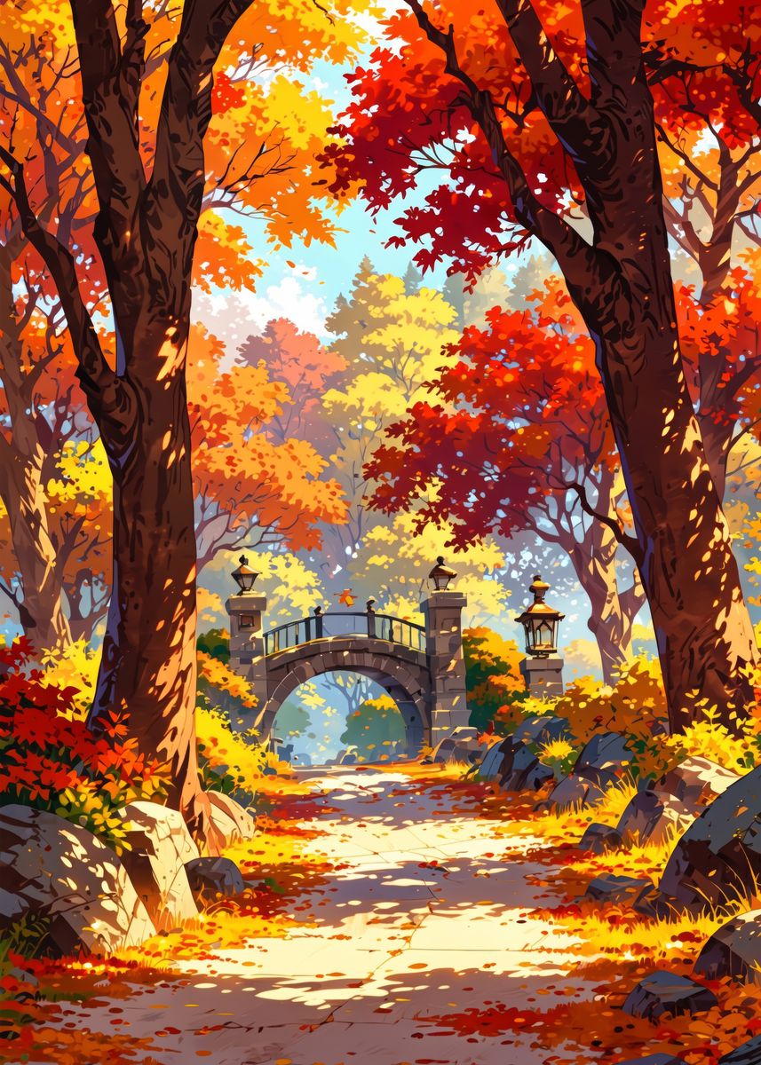 'Autumn Morning Day' Poster, picture, metal print, paint by in candle ...