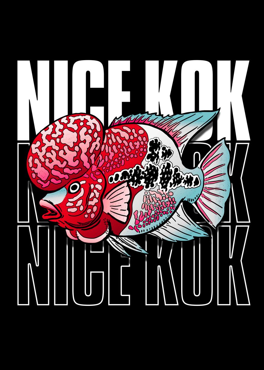'Nice Kok Funny Flowerhorn Fish Keeper' Poster, picture, metal print ...