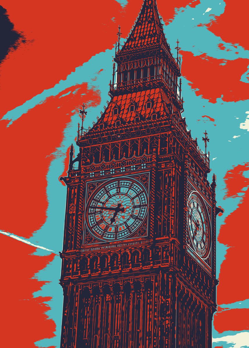 'Big Ben Clock Tower' Poster, picture, metal print, paint by Gianluca ...