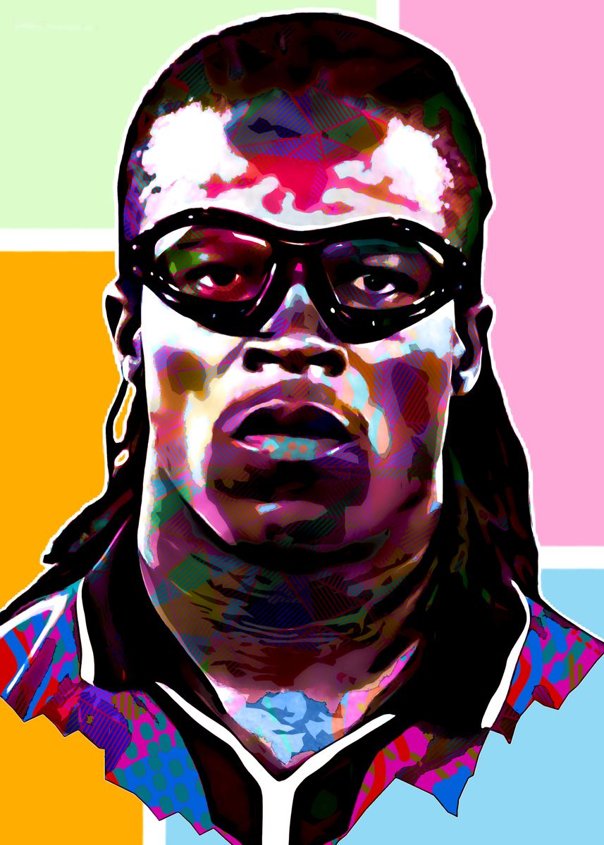 'Edgar Davids Pop Art Portrait' Poster, picture, metal print, paint by ...