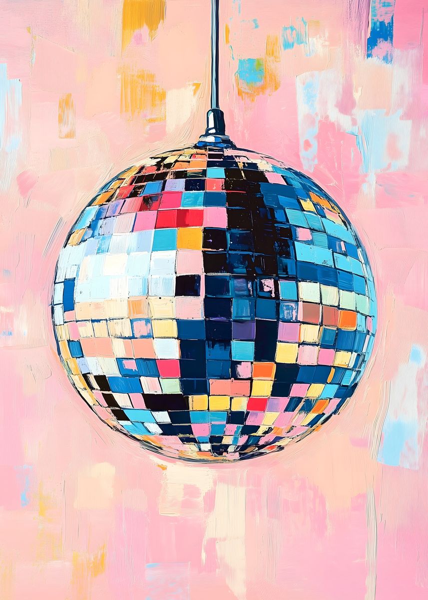 'Disco Ball Painting' Poster, picture, metal print, paint by ...