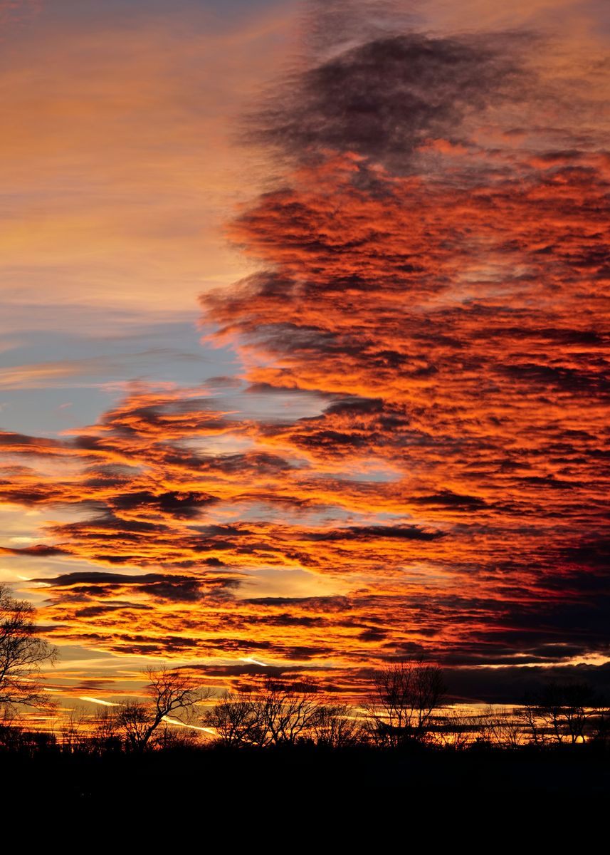 'Fiery Sunset Sky' Poster, picture, metal print, paint by Lukas ...