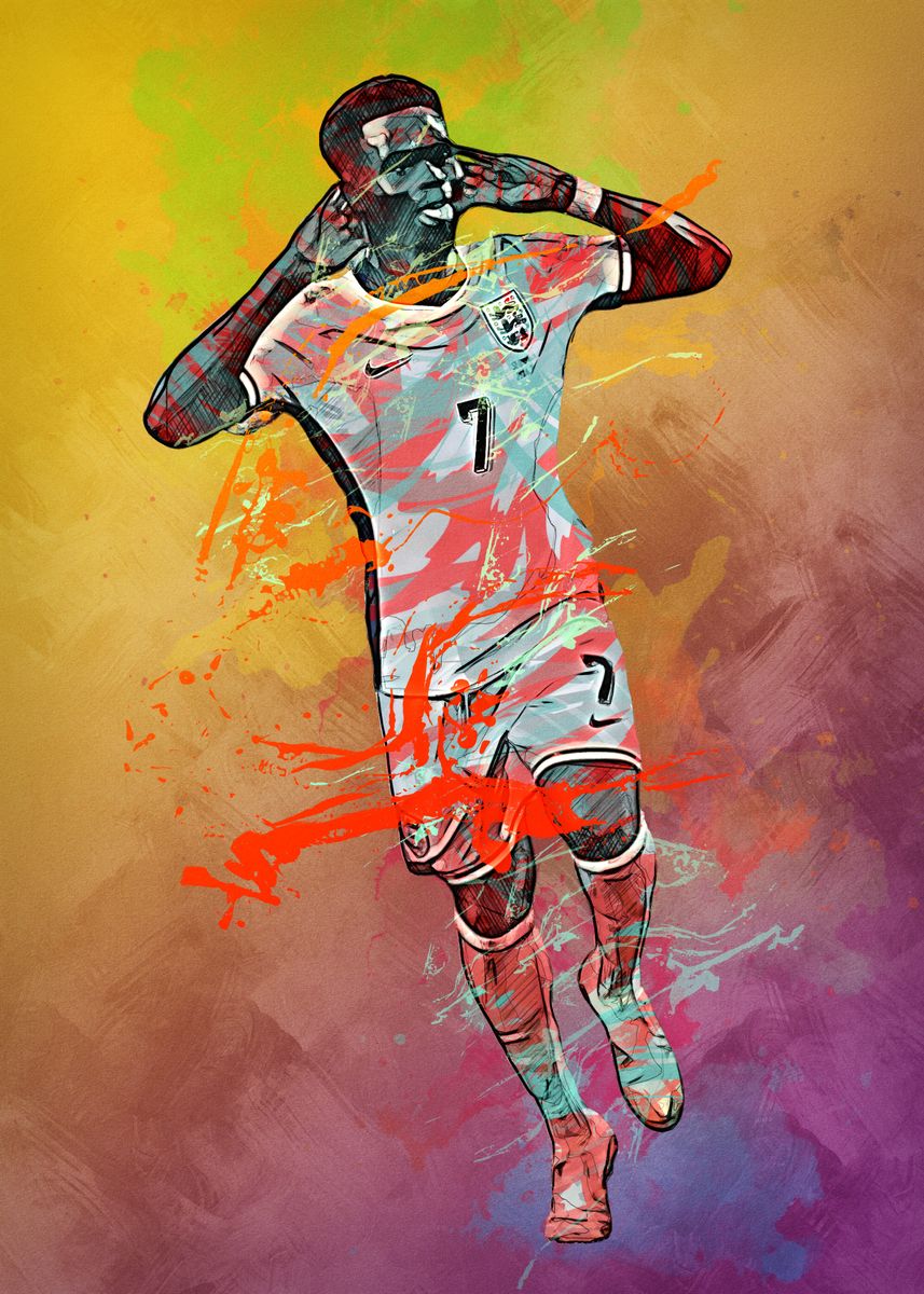 'Bukayo Saka' Poster, picture, metal print, paint by | Displate