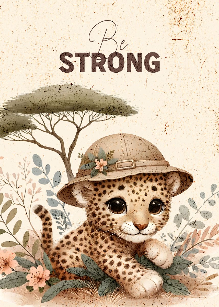 'Cute Leopard Cub' Poster, picture, metal print, paint by Quirky ...