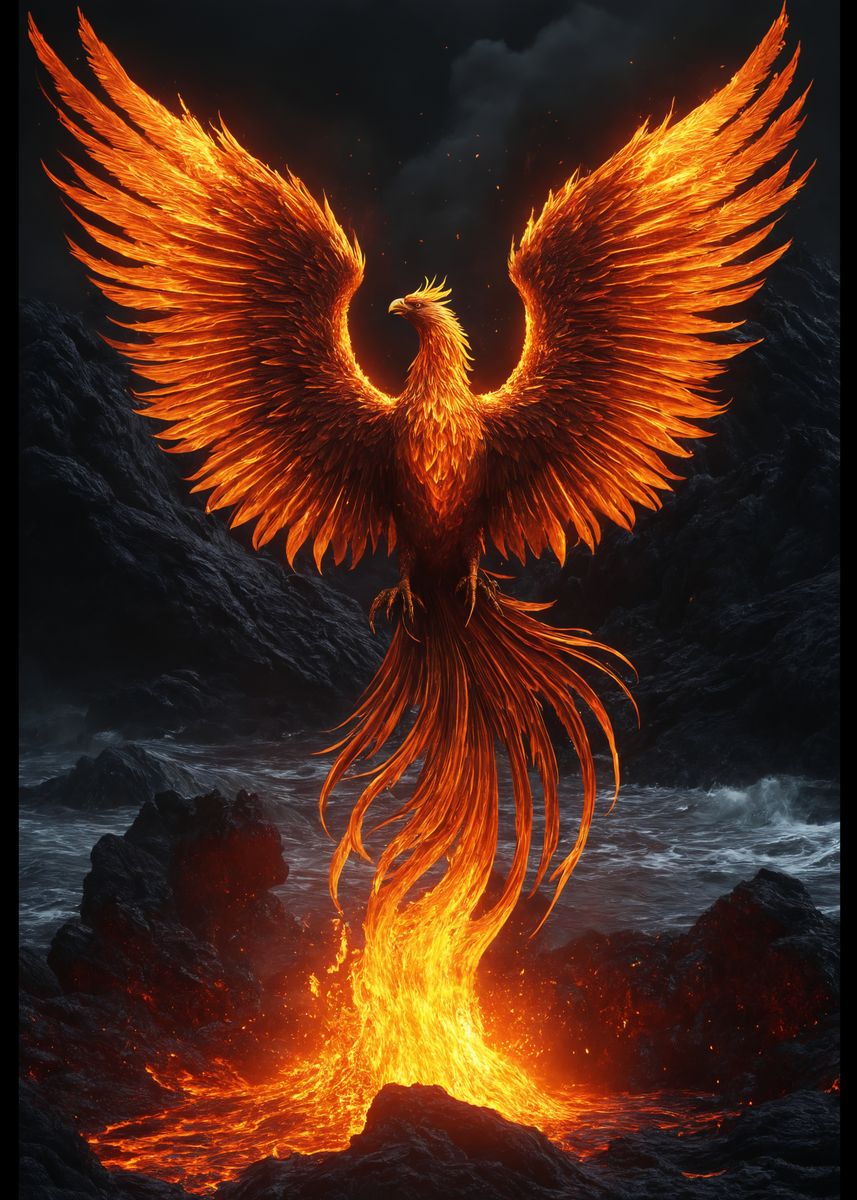 'Phoenix Rising' Poster, picture, metal print, paint by Psionic ...