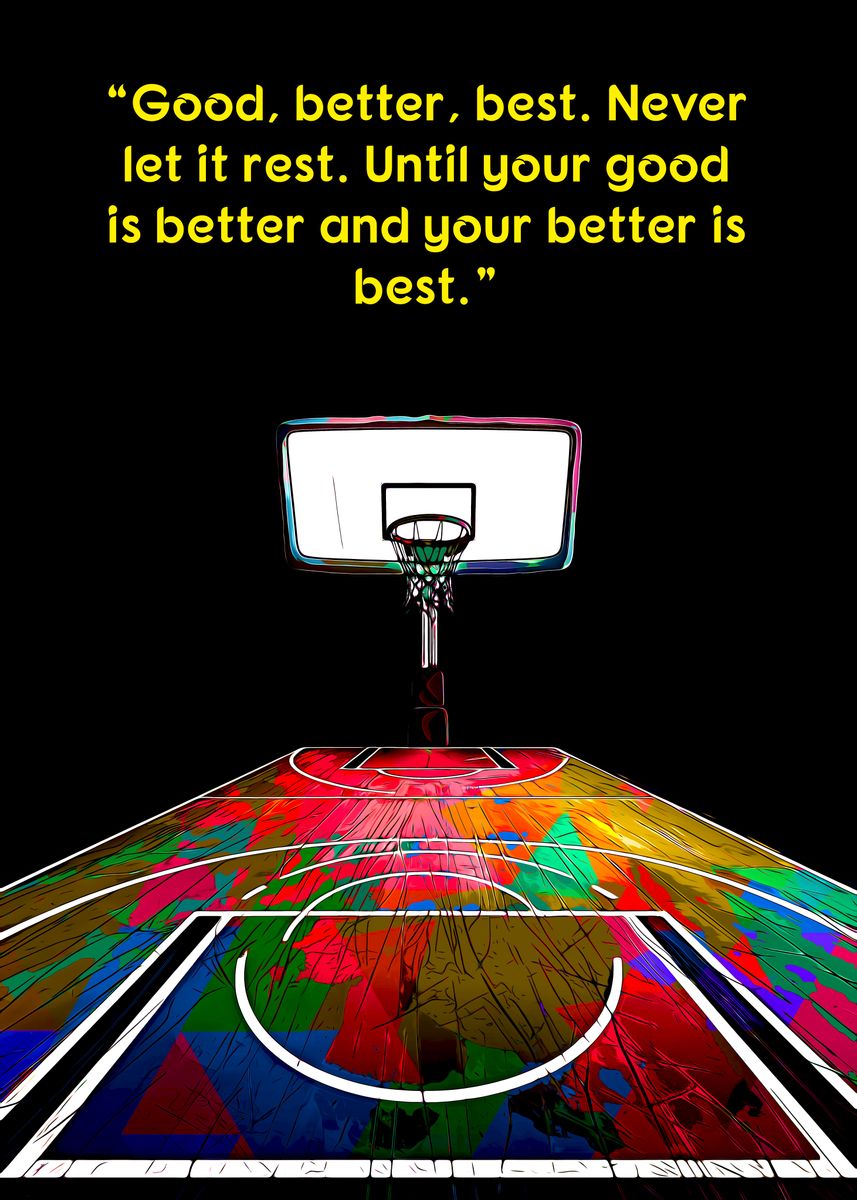 'Basketball Motivation Quote' Poster, picture, metal print, paint by ...