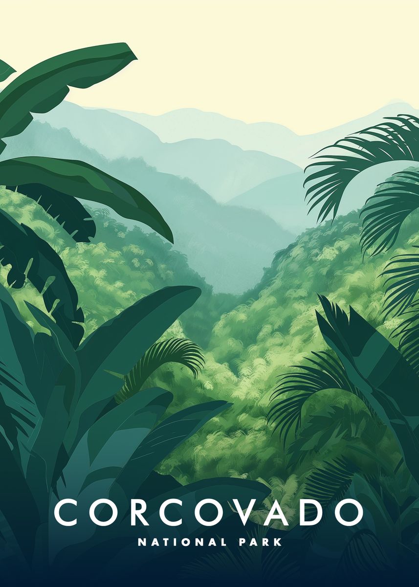 'Corcovado National Park Poster' Poster, picture, metal print, paint by ...