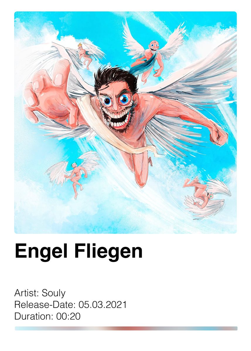 'Engel Fliegen Souly Artwork' Poster, picture, metal print, paint by ...