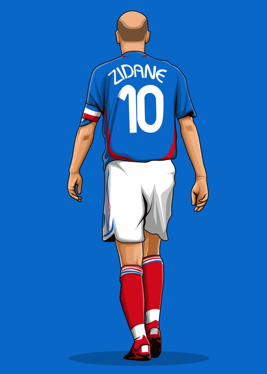 'Zidane Football Illustration' Poster, picture, metal print, paint by ...