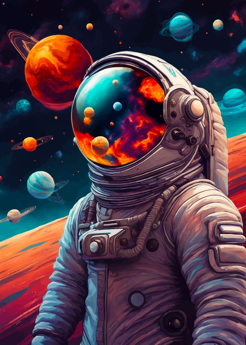 'Astronaut in Space' Poster, picture, metal print, paint by DEGUZMAN ...